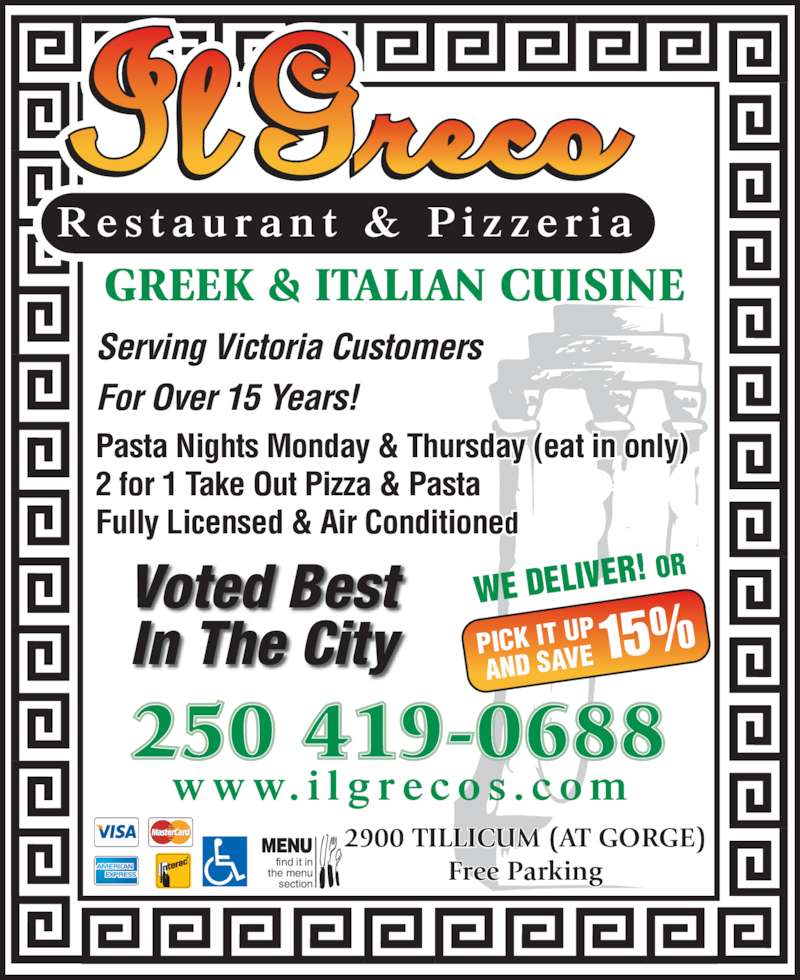 Il Greco - Victoria, BC - 2900 Tillicum Rd | Canpages