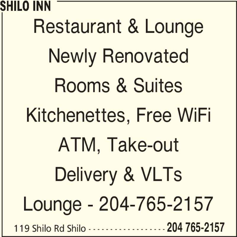 Shilo Inn - Opening Hours - 119 Shilo Rd, Shilo, MB