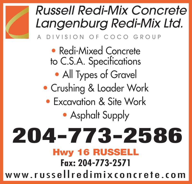 Russell Redi-Mix Concrete - Hwy 16, Russell, MB