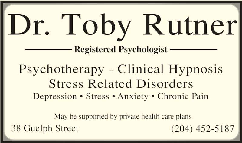 Toby Ivan Rutner - 38 Guelph St, Winnipeg, MB