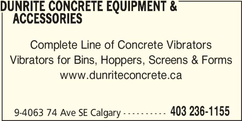 Dunrite Concrete Equipment & Accessories - Calgary, AB - 9-4063 74 Ave ...