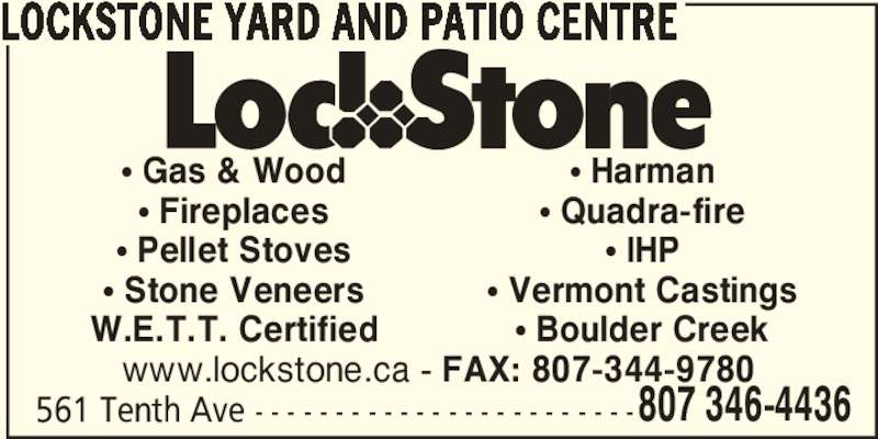 Lockstone Yard And Patio Centre - Opening Hours - 561 Tenth Ave ...