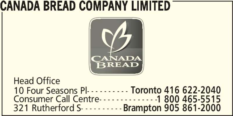 Canada Bread Company Limited - 10 Four Seasons Pl, Etobicoke, ON