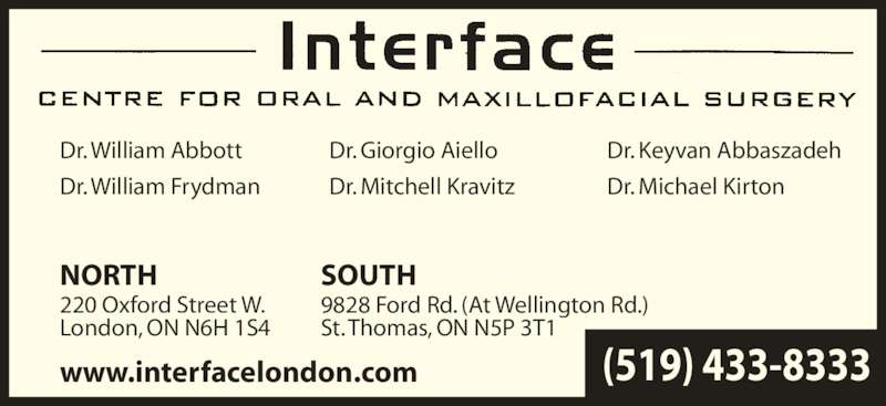 Interface Centre For Oral And Maxillofacial Surgery - Opening Hours ...