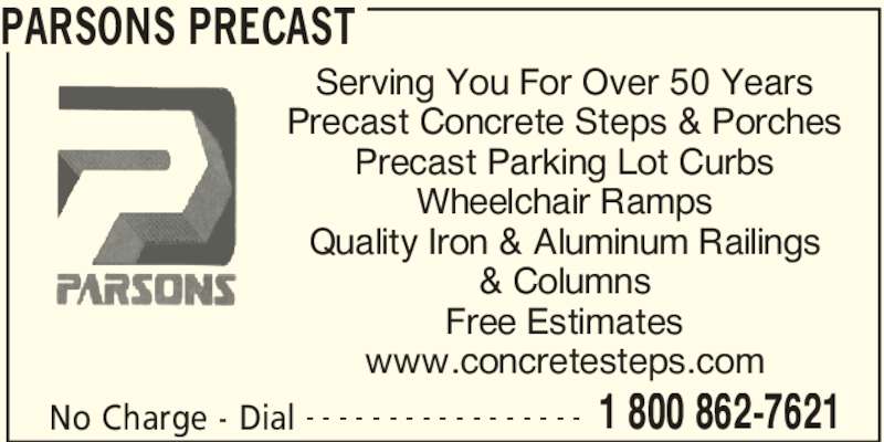 Parsons Precast - Opening Hours - 1315 Rymal Rd E, Hamilton, ON