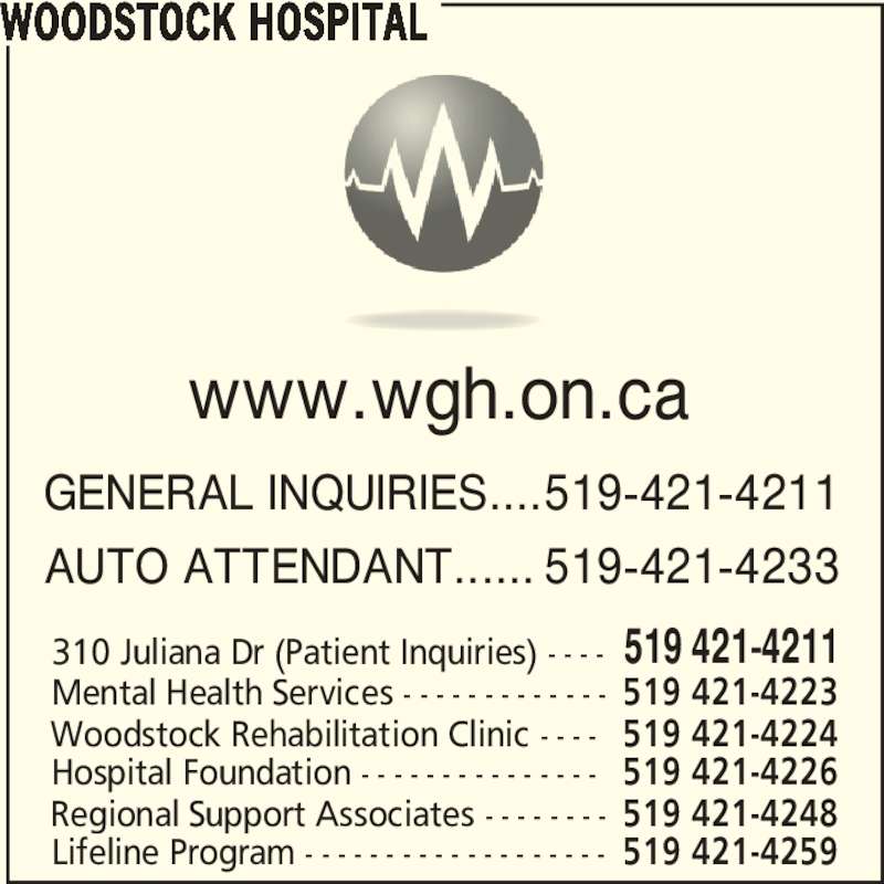 Woodstock Hospital - Opening Hours - 310 Juliana Dr, Woodstock, ON