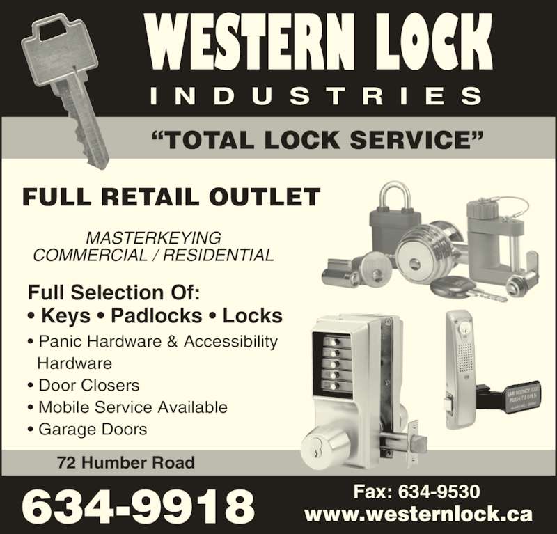 Western Lock Industries - Opening Hours - 72 Humber Rd, Corner Brook, NL