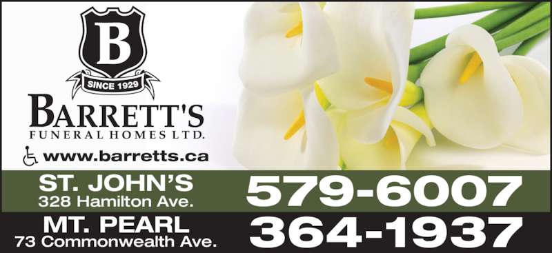 Barretts Funeral Home - St John's, NL - 328 Hamilton Ave | Canpages
