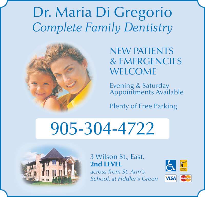 Dr Maria Di Gregorio - Opening Hours - 3 Wilson St E, Ancaster, ON