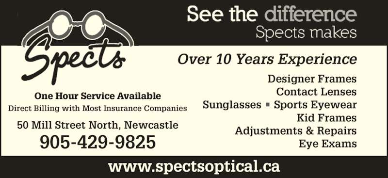 Spects Optical - Newcastle, ON - 279 King AV E | Canpages
