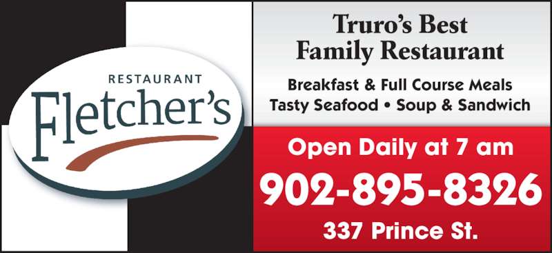 Fletcher's Restaurant - Opening Hours - 337 Prince St, Truro, NS