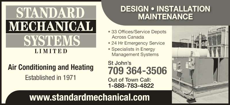 Standard Mechanical Systems Limited - Opening Hours - St John's, NL