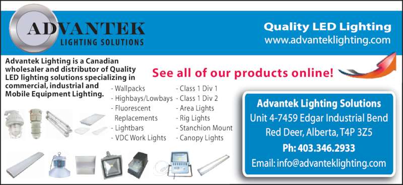 Advantek Lighting Inc - Red Deer, AB - 4-7459 Edgar Industrial Bend ...