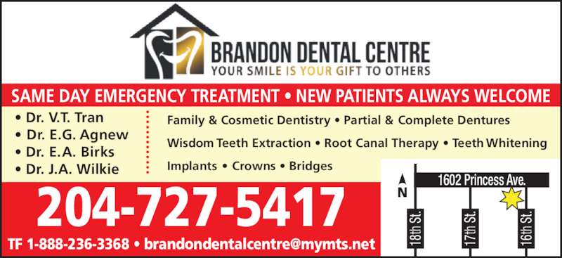 Brandon Dental Centre - Opening Hours - 1602 Princess Ave, Brandon, MB
