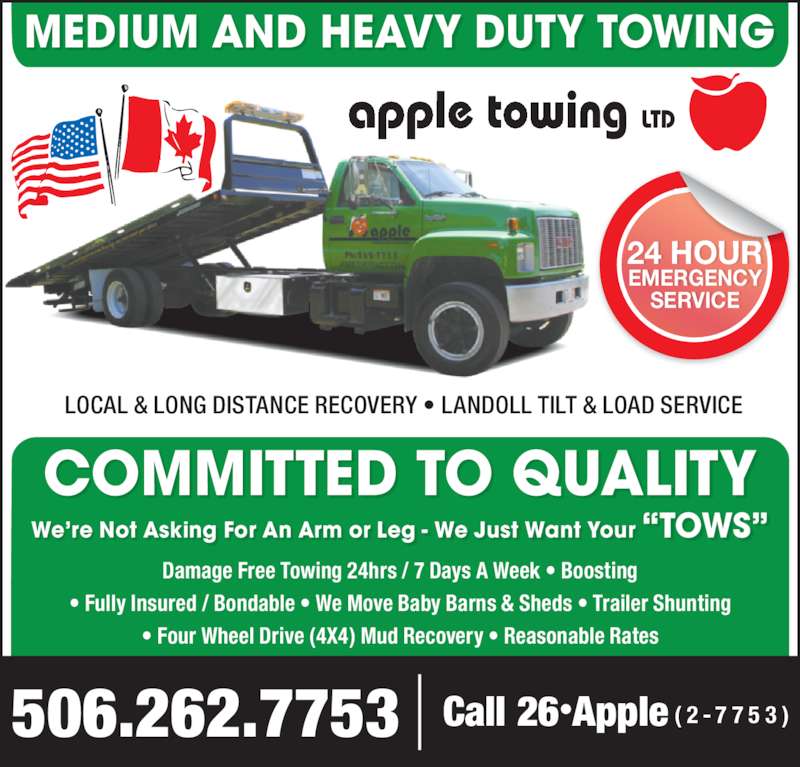 Apple Towing LTD. - 845 Riverside Dr, Fredericton, NB