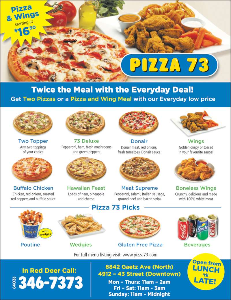 Pizza 73 - Red Deer, AB - 6842 Gaetz Ave | Canpages