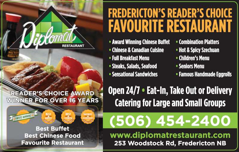 Diplomat Restaurant - Menu, Hours & Prices - 253 Woodstock Rd ...