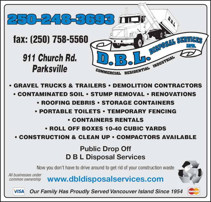 DBL Disposal Services - 911 Church Rd, Parksville, BC