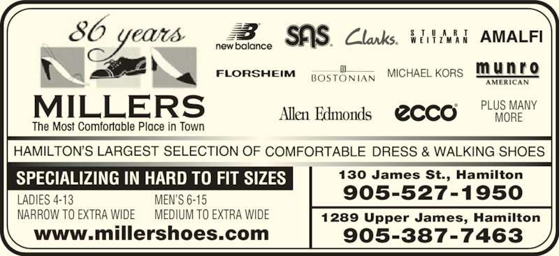 Miller's Shoe Store - 130 James St N, Hamilton, ON