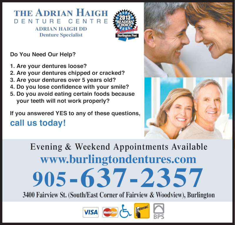 Adrian Haigh Denture Centre - Opening Hours - 3400 Fairview St ...