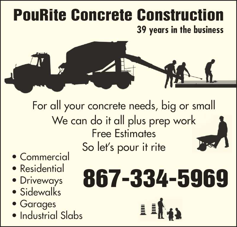 PouRite Concrete Construction - Whitehorse, YT - PO Box 33004 | Canpages