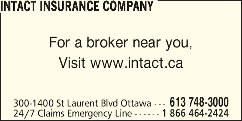 Intact Insurance Company - Ottawa, ON - 300-1400 St. Laurent Blvd ...