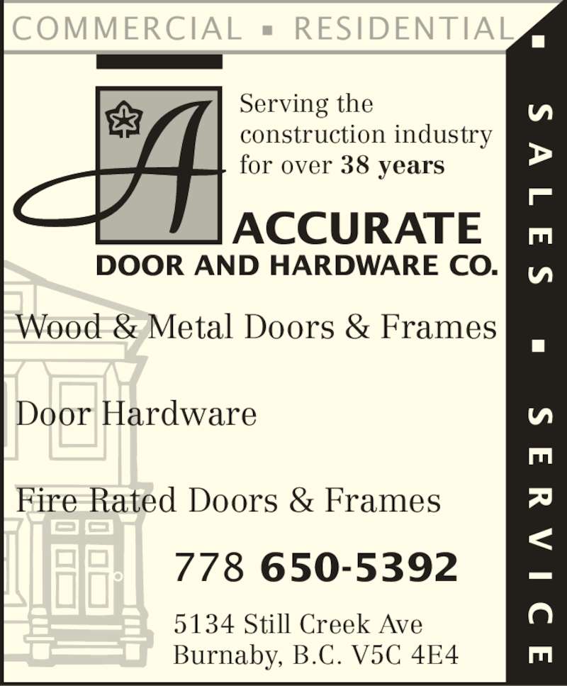 Accurate Door & Hardware Co - 5134 Still Creek Ave, Burnaby, BC