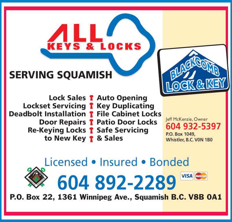 All Keys & Locks - Opening Hours - 1361 Winnipeg St, Squamish, BC