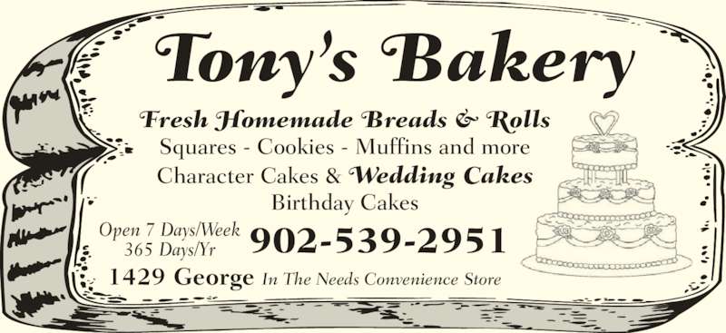 Tony's Bakery - Opening Hours - 1429 George St, Sydney, NS