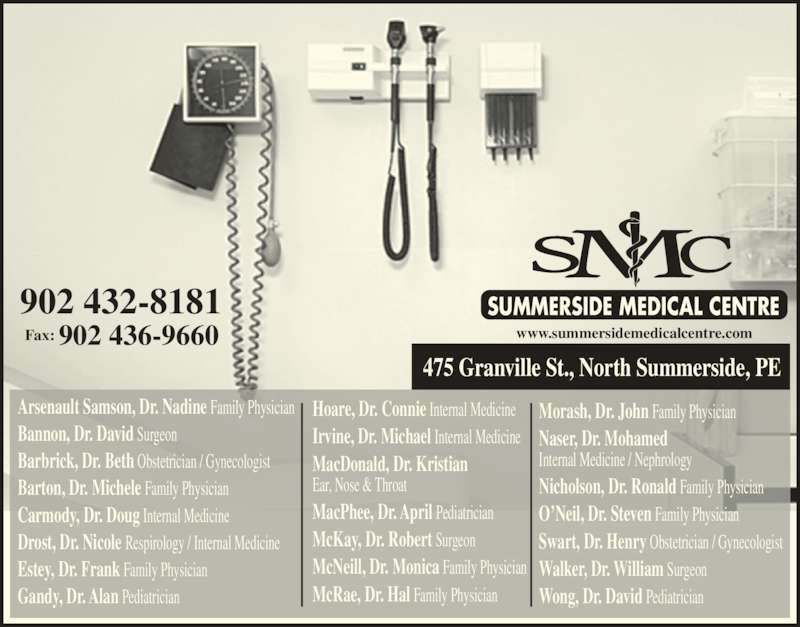 Summerside Medical Centre - Opening Hours - 475 Granville St N ...