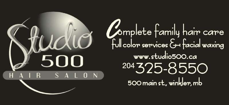 Studio 500 Hair Salon - Opening Hours - 500 Main St, Winkler, MB