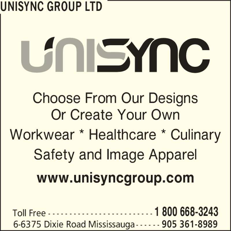 Unisync Group Ltd - Mississauga, ON - 6-6375 Dixie Road | Canpages